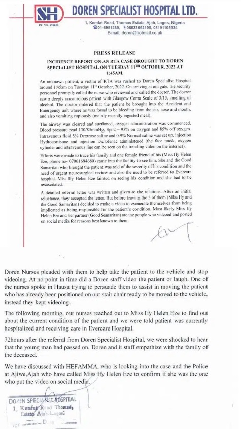 Doren Hospital Speaks On Viral Video Of Rico Swavey, Discloses Who Made ...